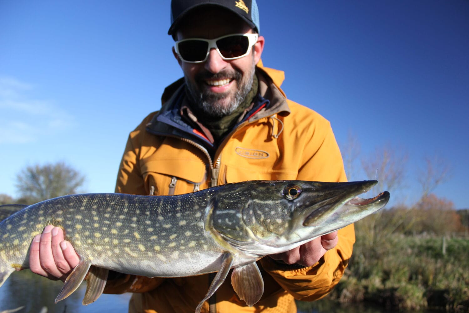 UK; Chalkstream Guided Pike Fly Fishing 2023-24